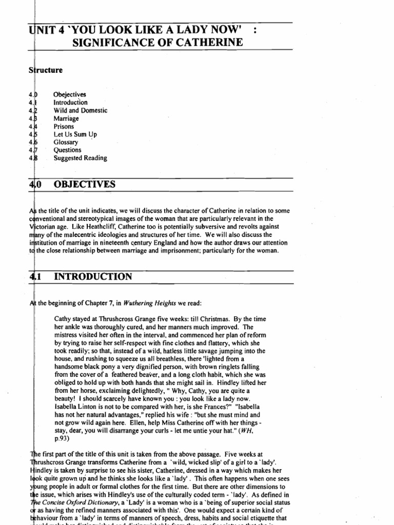 Unit 4 | PDF | Wuthering Heights | Heathcliff (Wuthering Heights)