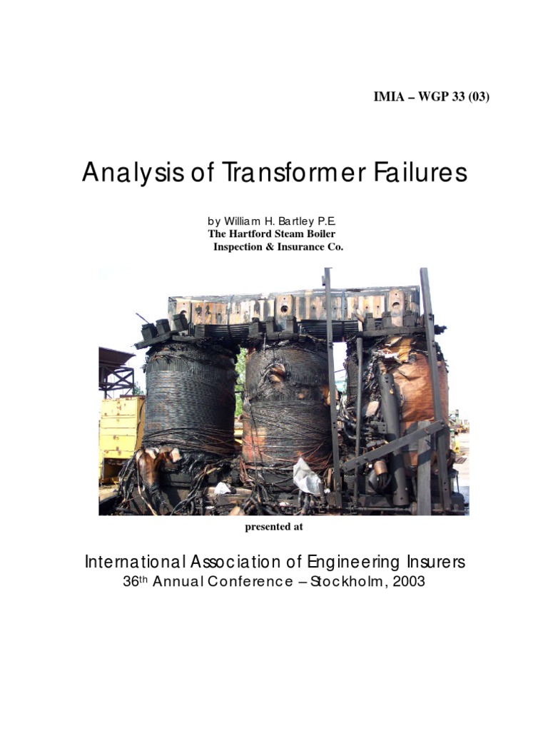 Analysis of Transformer Failures - (By William Bartley 2003) | PDF | Transformer | Reliability ...