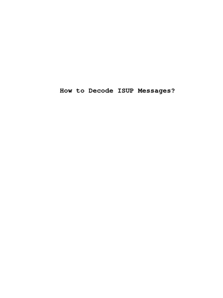 How To Decode ISUP Messages | PDF | Computers