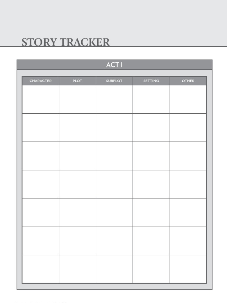 Story Tracker for Novel Structure | PDF | Social Science | Philosophy