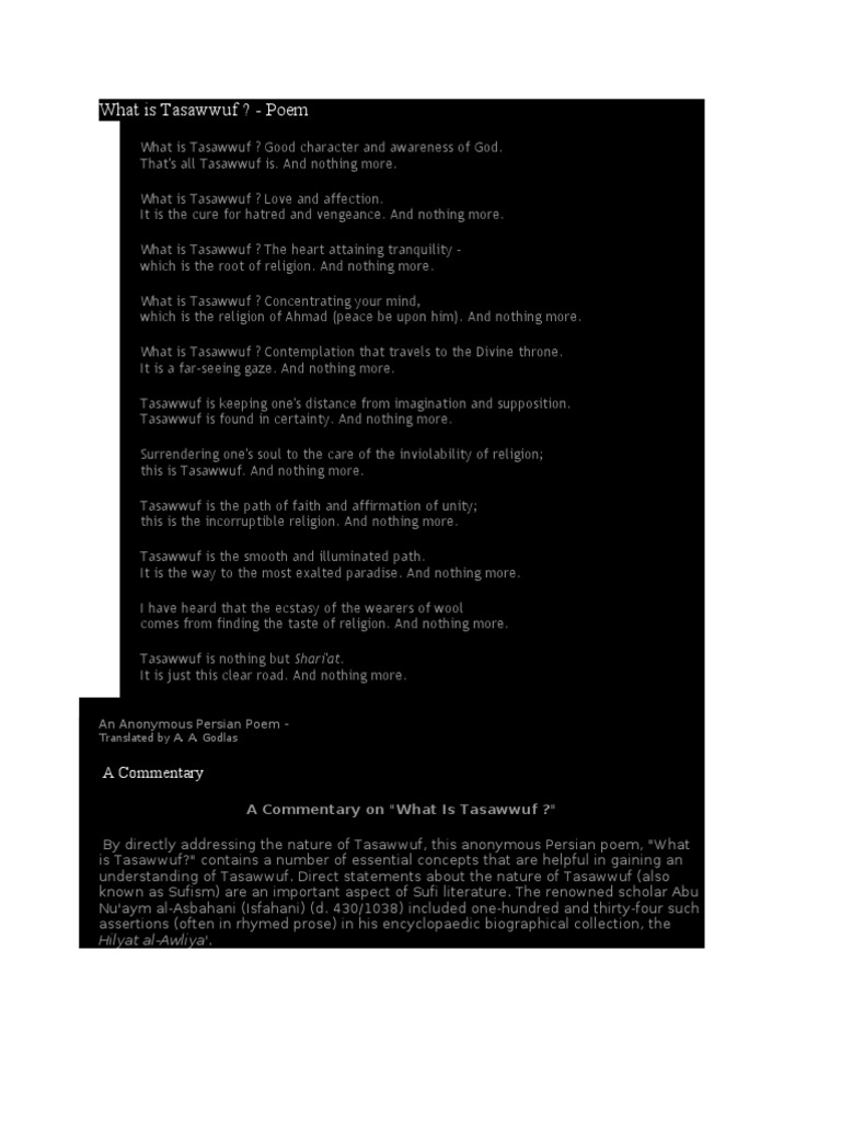 What Is Tasawwuf | PDF | Sufism | Quran