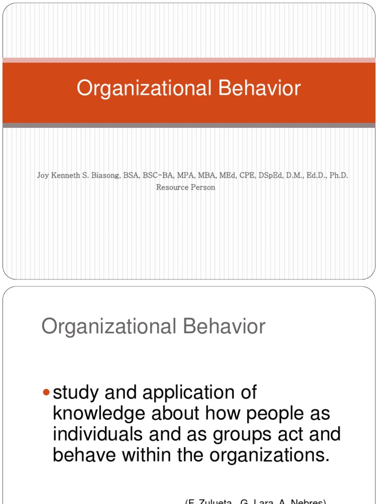 Understanding Organizational Behavior | PDF