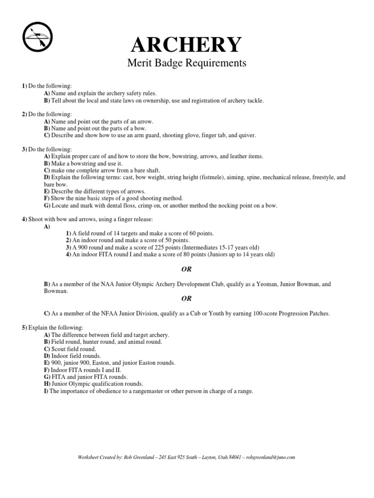 Archery Merit Badge Guide | PDF