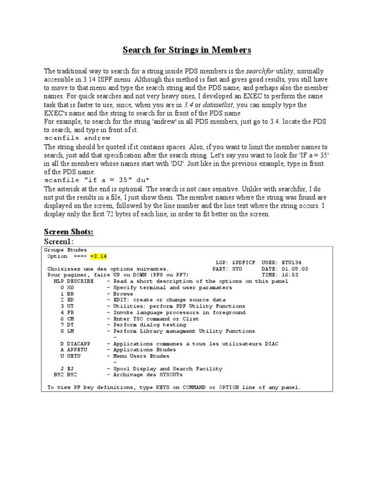 Quick String Search in PDS Members | PDF | Computer Engineering ...