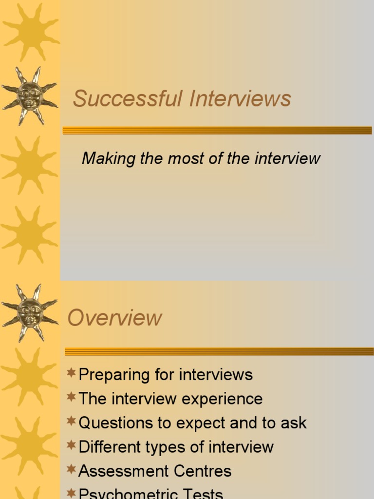 Successful Interviews: Making The Most of The Interview | Download Free ...