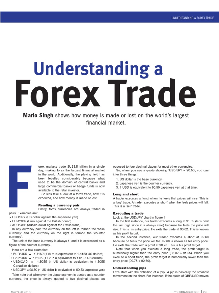 Understanding A Forex Trade | PDF | Money | Financial Economics