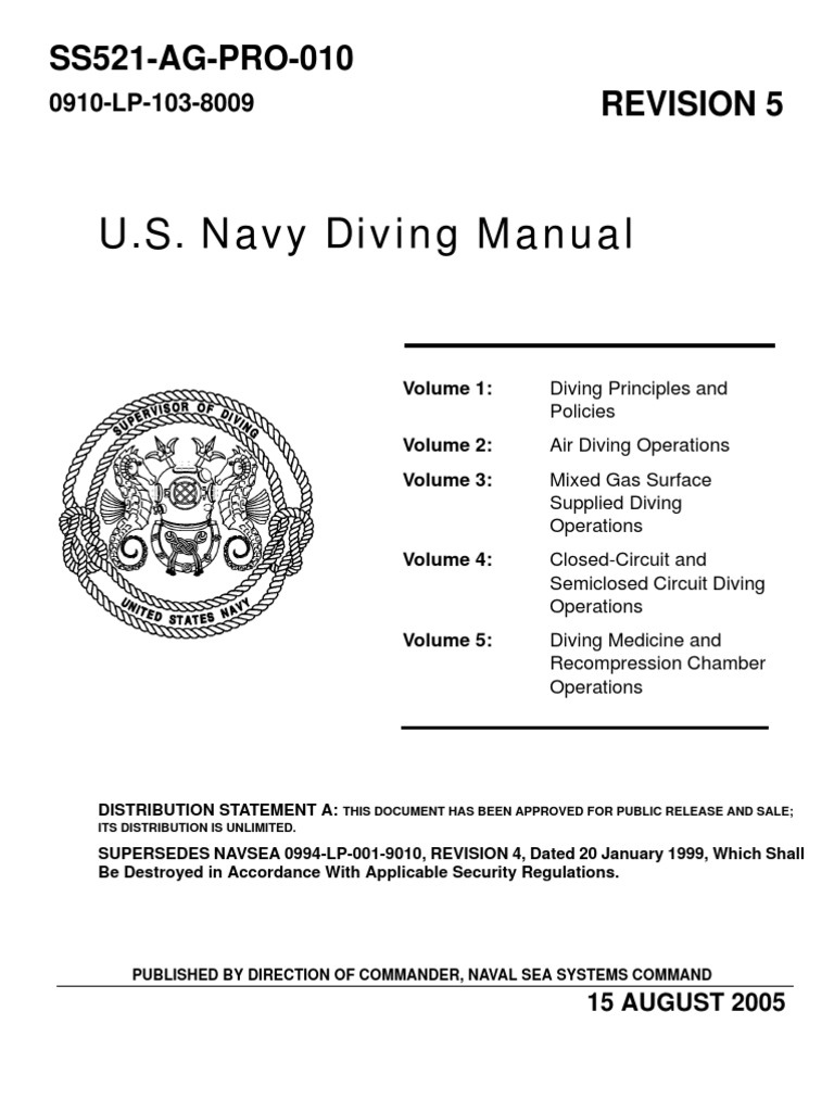 Us Navy Diving Manual Rev5 Part 1 | PDF | Scuba Diving | Underwater Sports