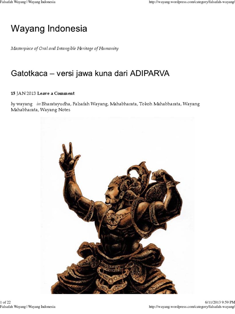 Gambar Wayang Gunawan Wibisono | PDF