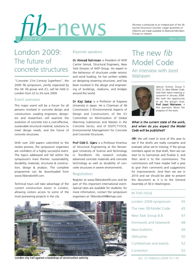 London 2009: The New Fib Model Code: The Future of Concrete Structures ...