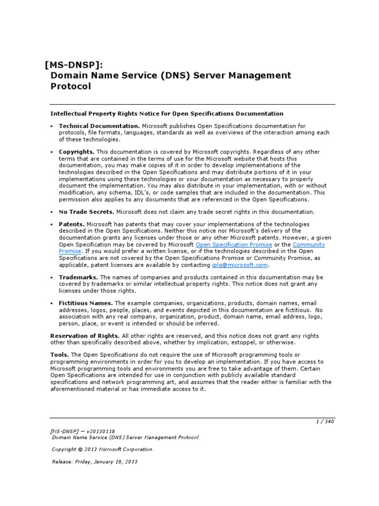 [MS-DNSP] | Active Directory | Internet Governance