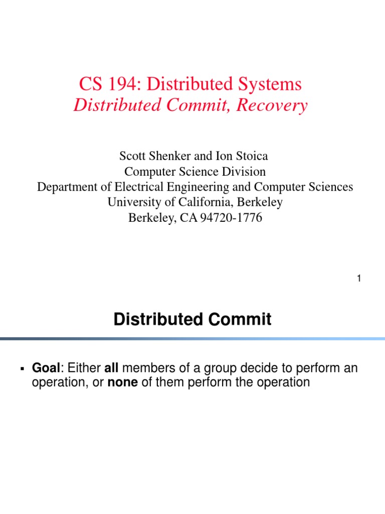 CS 194: Distributed Systems | PDF | Data | Digital Technology