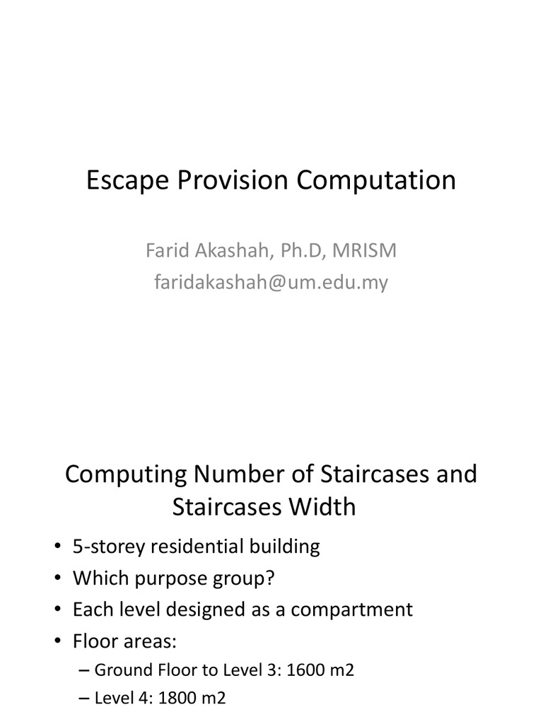 Escape Provision Computation | PDF | Stairs | Components