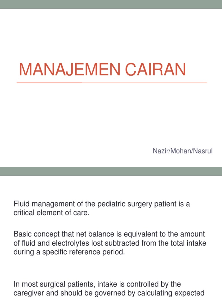 Pediatric Fluid Management Guidelines | PDF | Dehydration | Medicine