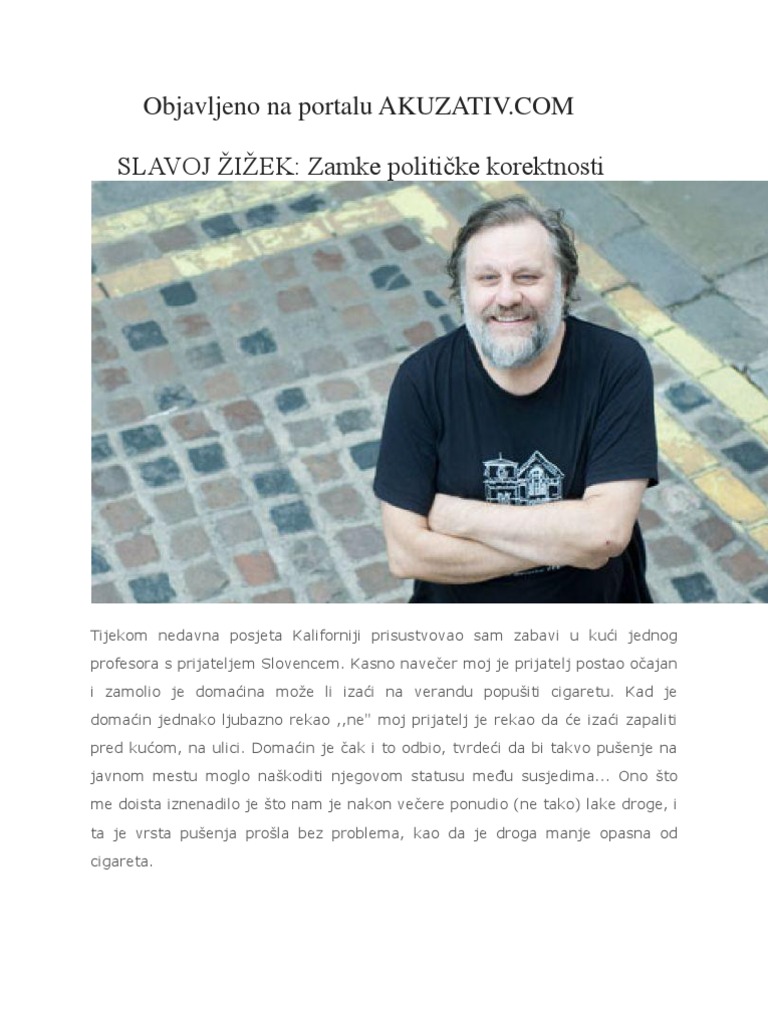 SLAVOJ ŽIŽEK: Zamke Političke Korektnosti | PDF