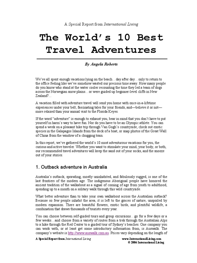 Ten Best Travel Adventures | PDF | Galápagos Islands | Nature