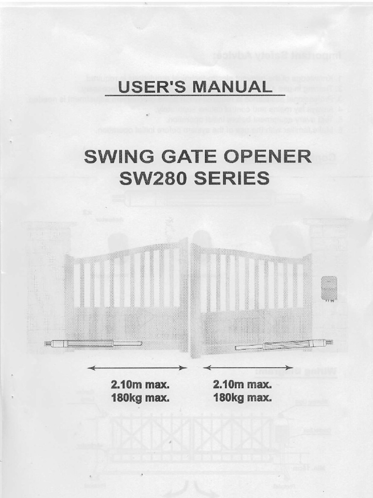 SW280 User Manual | Download Free PDF | Machines | Components