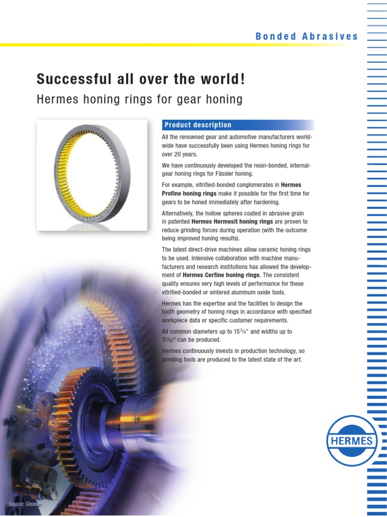 Successful all over the world !: Hermes honing rings for gear honing