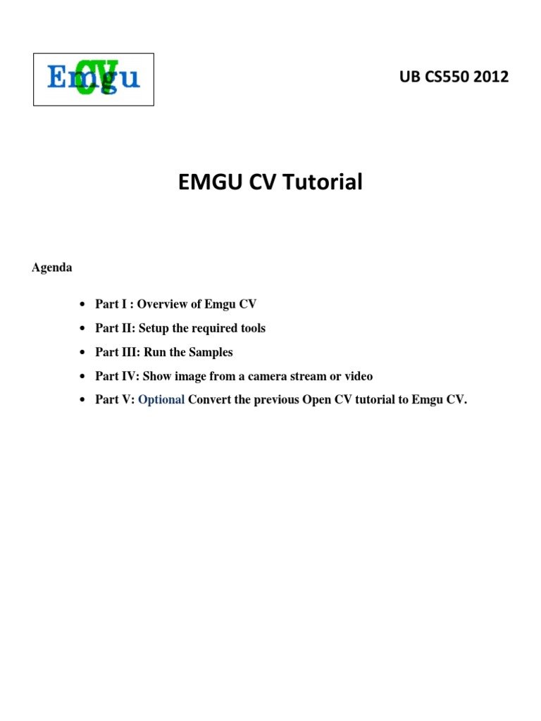 Emgu CV Tutorial Skander | PDF | Microsoft Visual Studio | Microsoft ...