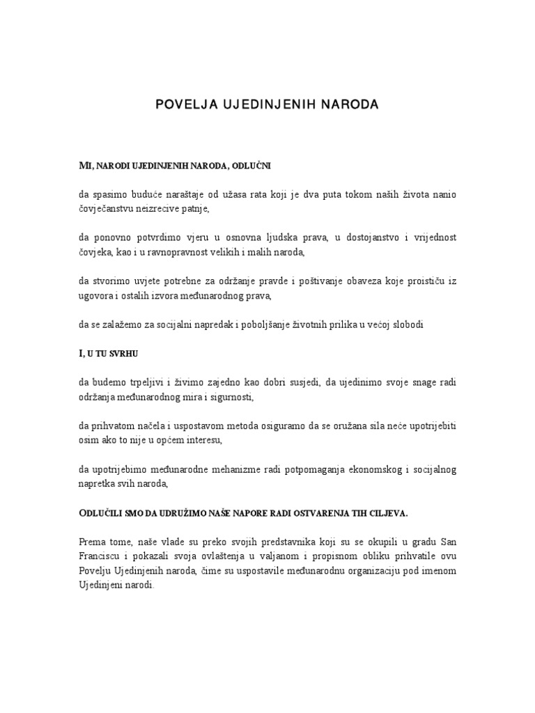Povelja UN | PDF