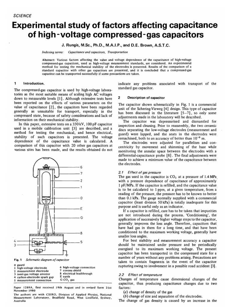 Experimental Study of Factors Affecting Capacitance of High-Voltage ...