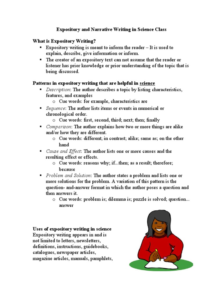 Expository and Narrative Writing in Science Class What Is Expository ...
