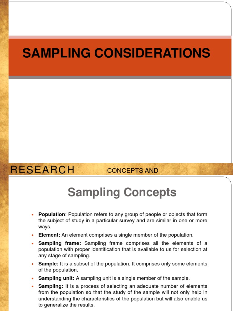 Sampling Considerations: Research Methodology | Download Free PDF ...