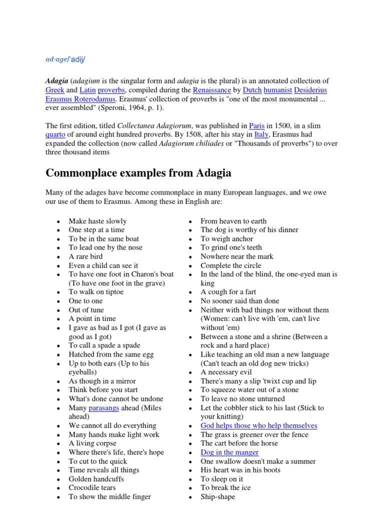 Adages | PDF | Wisdom Literature | Works