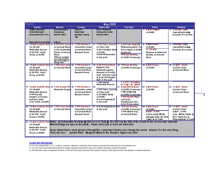 5 - May 2009 Calendar | PDF