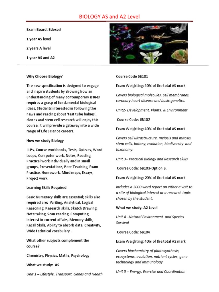One Pager Biology ko | Earth & Life Sciences | Biology