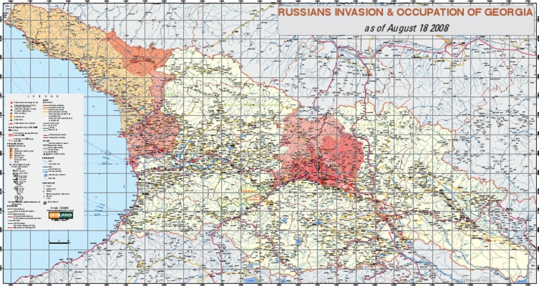 Russians Invasion & Occupation of Georgia - Map | PDF