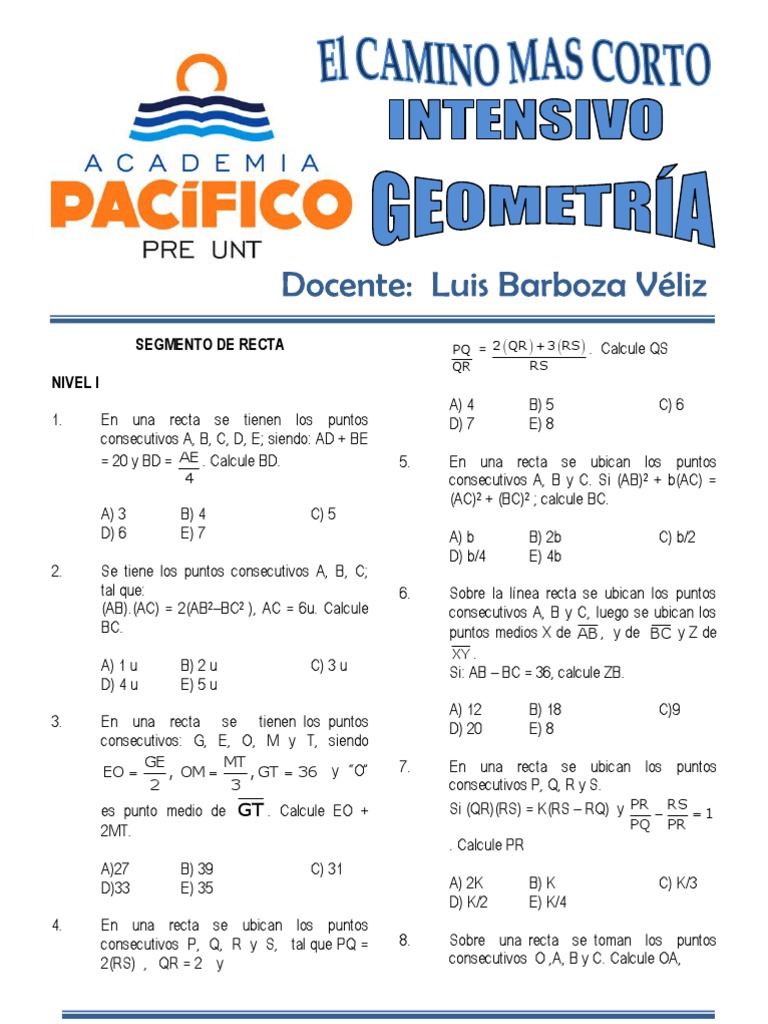 Práctica 01-Segmentos - PACÍFICO-INTENSIVO | PDF | Geometría | Espacio