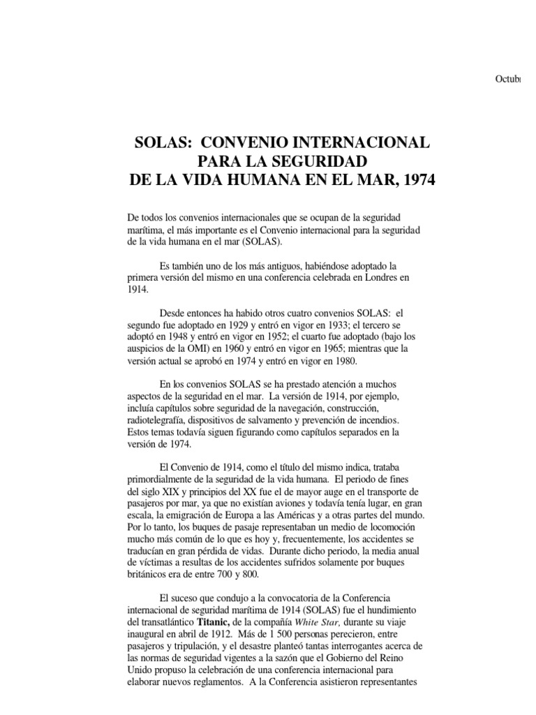 Convenio SOLAS | PDF