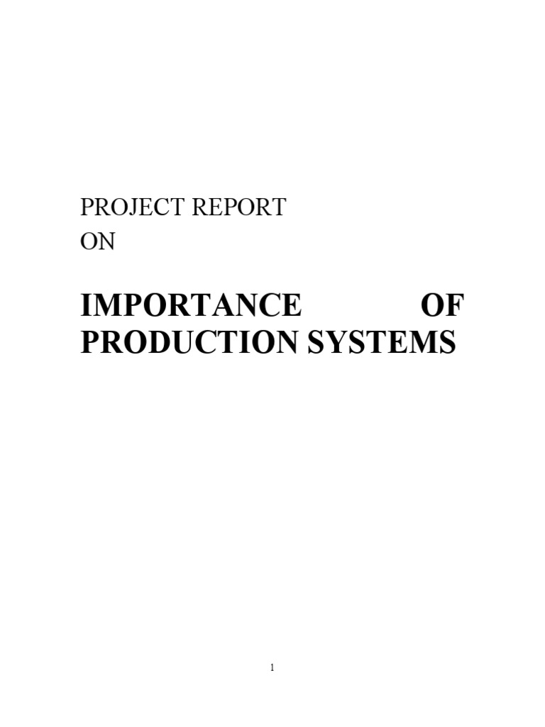 Various Types & Importance of Production Systems | PDF | Computers ...