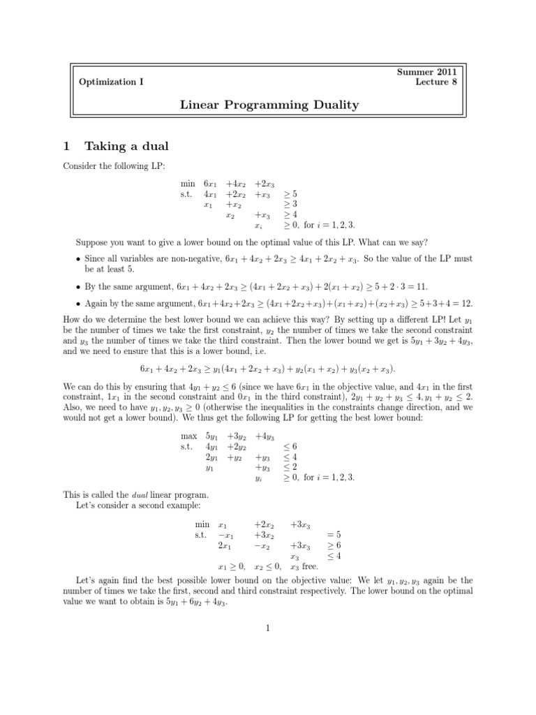 Lec 8 | PDF | Linear Programming | Operations Research