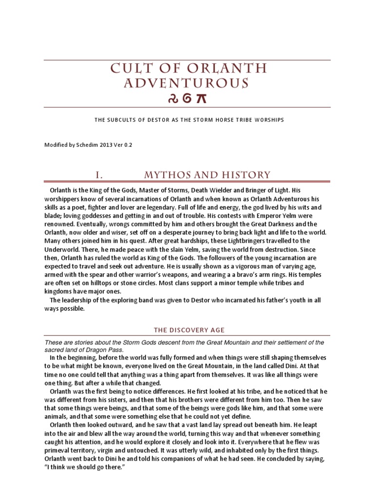 The Orlanthi Subcult of Destor | PDF | Magic (Paranormal) | Funeral
