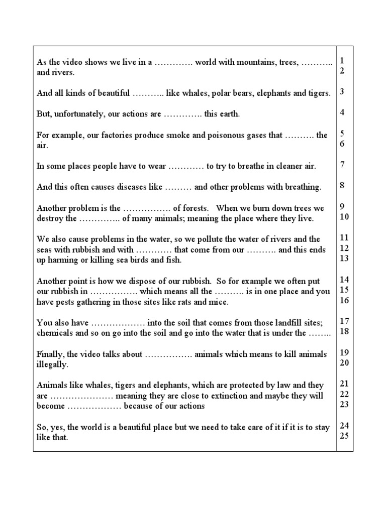 Protecting Our Planet's Wildlife | PDF | Foreign Language Studies ...