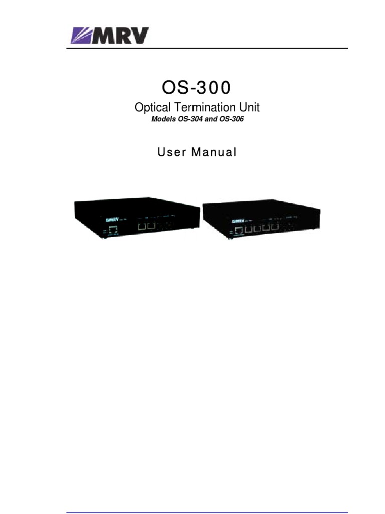 MRV OS-300 User Manual (ML49480, Rev. 01) | PDF | Command Line ...