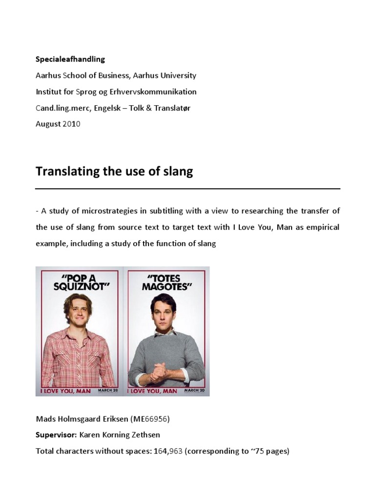Translation of Use of Slang | PDF | Slang | Translations