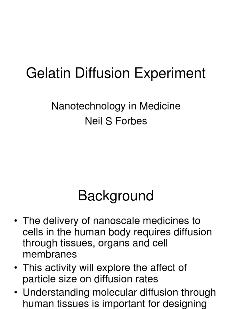 Diffusion | PDF | Gelatin | Materials Science