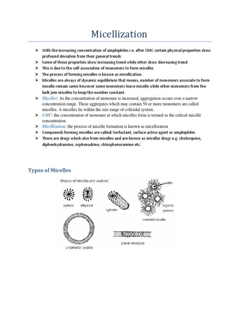 Micellization | PDF | Surfactant | Physical Chemistry