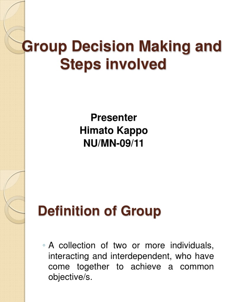 Group Decision Making | PDF | Group Decision Making | Decision Making