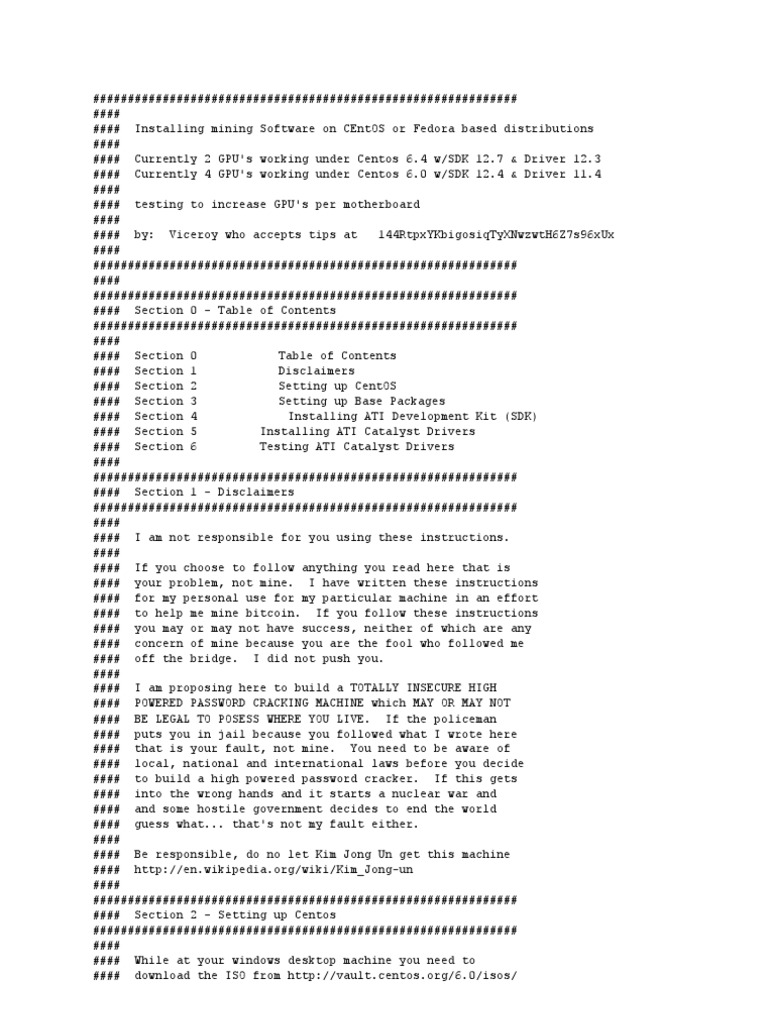Installing Mining Software On CEntOS or Fedora Based Distributions | PDF | Installation ...