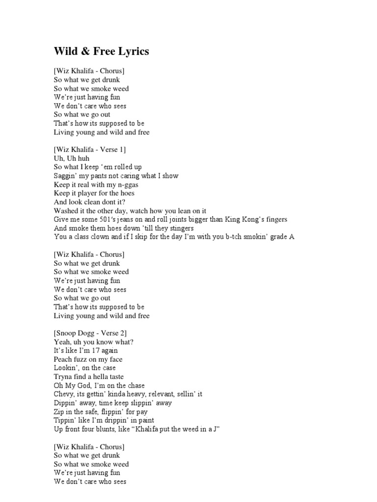 Wild & Free Lyrics | PDF
