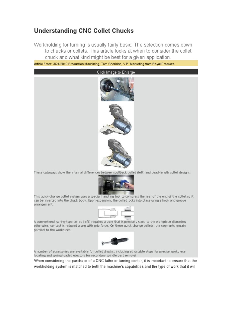 Understanding CNC Collet Chucks | Download Free PDF | Machining ...