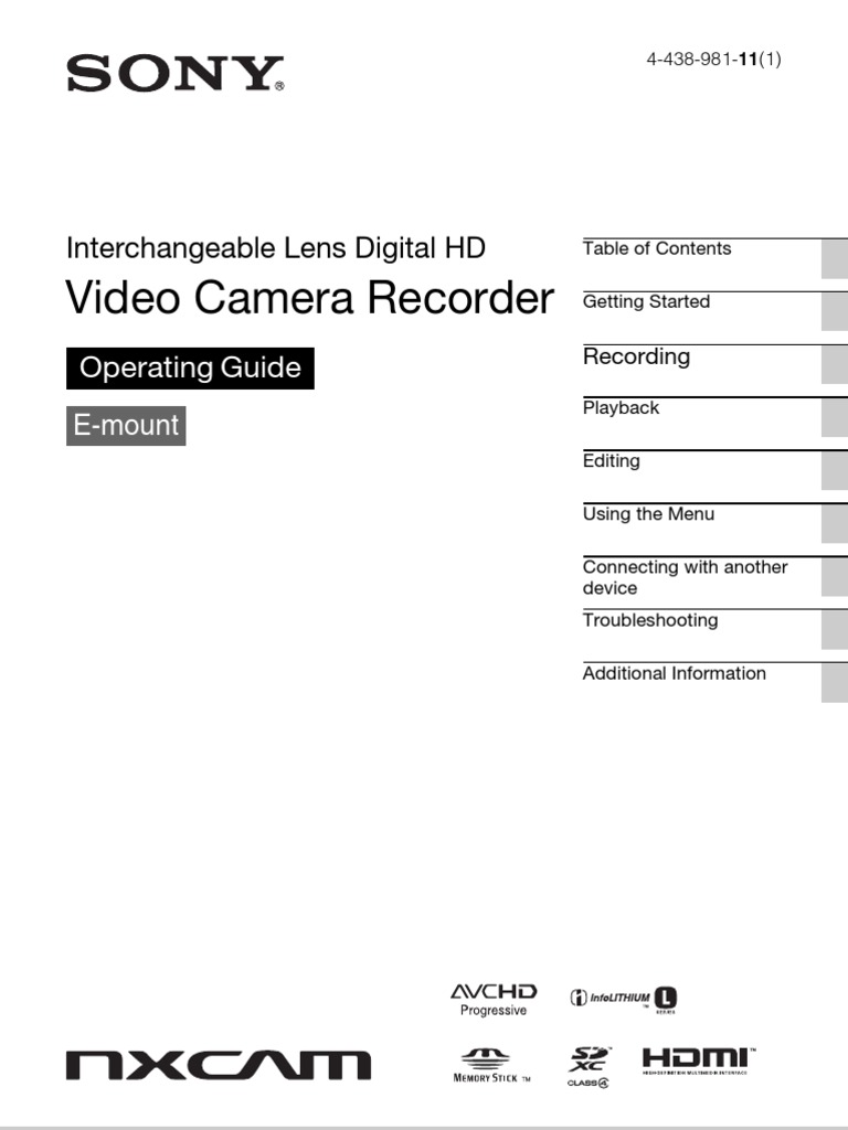 Sony NEX-EA50 Manual | PDF | Autofocus | Secure Digital