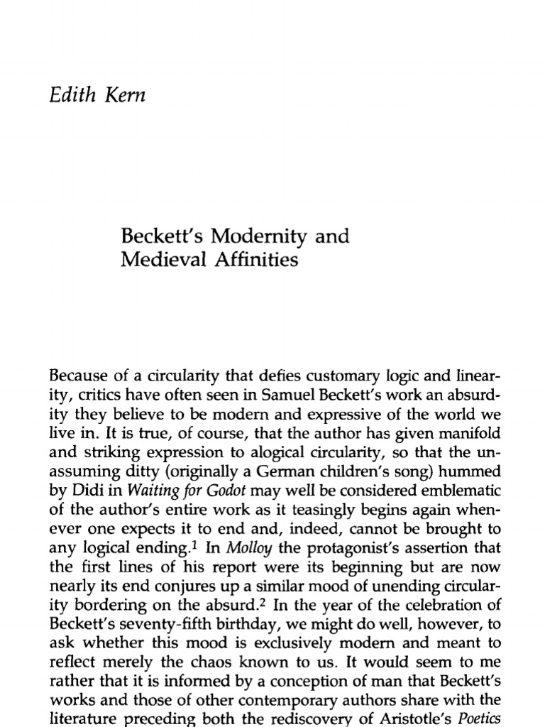 Medieval Lit Beckett | PDF | Samuel Beckett | Poetry