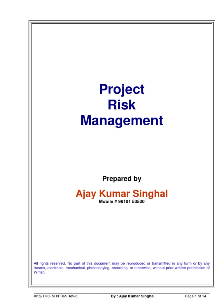 2 Text Book Project Risk Management Rev-3 (Final) | PDF | Risk ...
