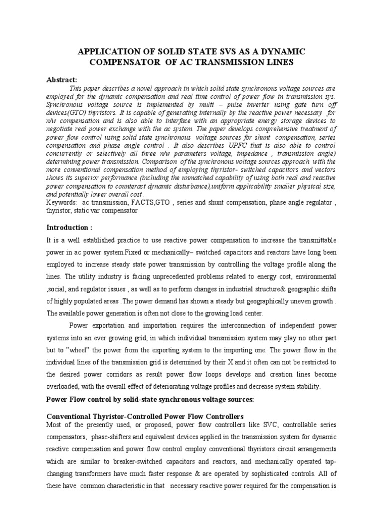 AC Lines SVS Compensation | PDF | Power Inverter | Ac Power