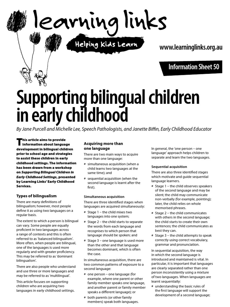 Supporting Bilingual Children | PDF | Career & Growth | Language Arts ...