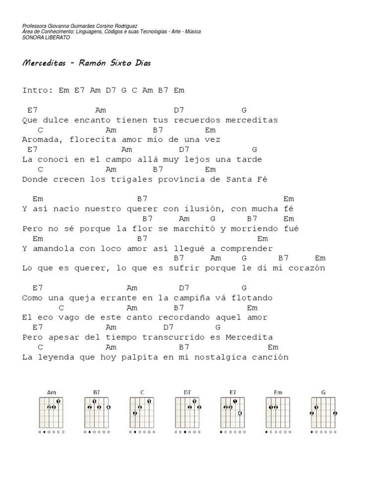 Merceditas - Ramón Sixto Dias (Letra e Acordes) | PDF